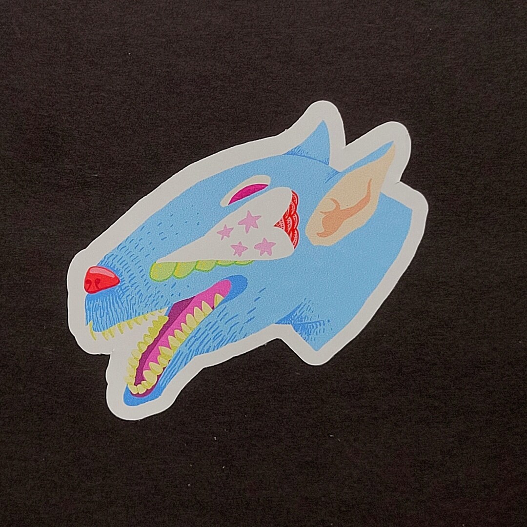 Blue Dog Head Sticker - Great for Water Bottles, Laptops, Sketchbooks ...