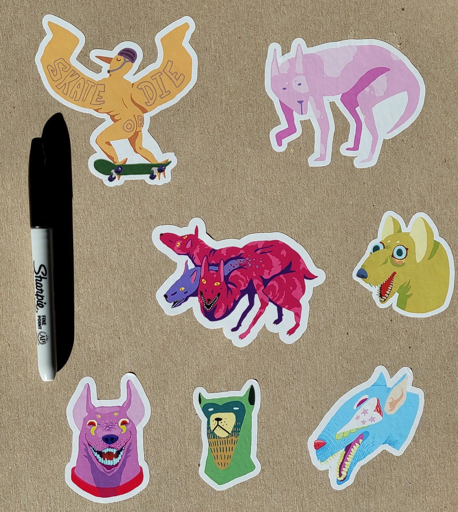 Blue Dog Head Sticker - Great for Water Bottles, Laptops, Sketchbooks ...