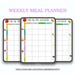 Weekly Meal Planner Printable - Colorful Food Tracker & Meal Prep ...
