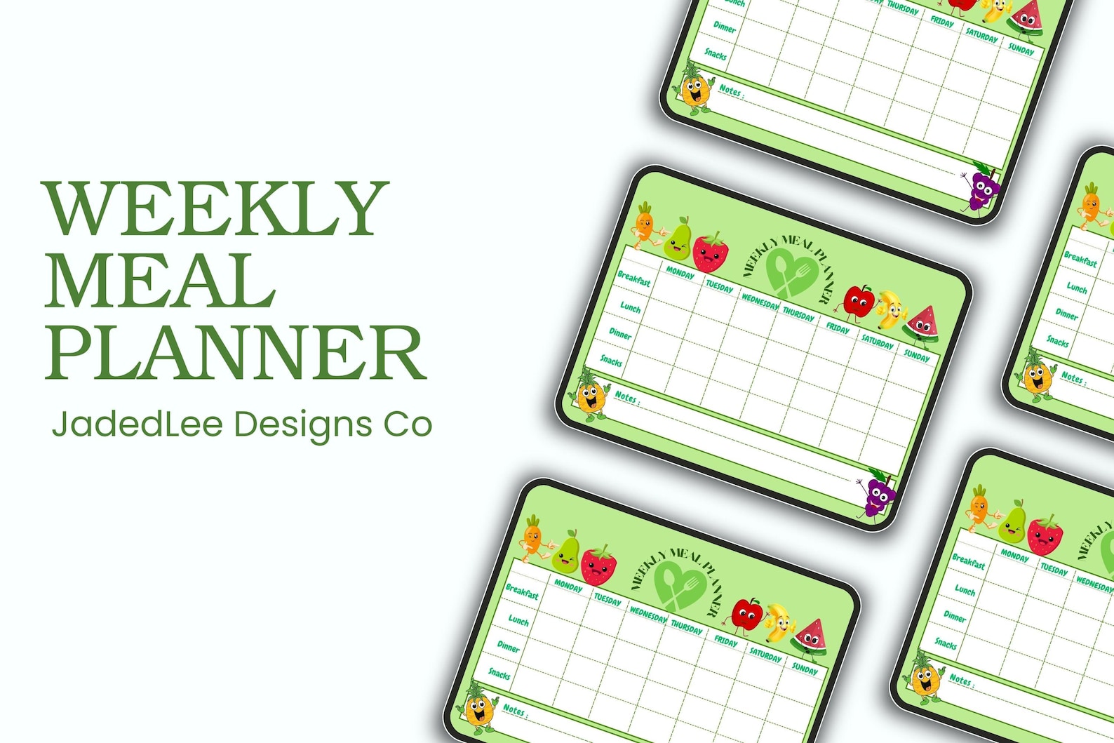 Weekly Meal Planner Printable PDF | Meal Planning Template | Weekly ...