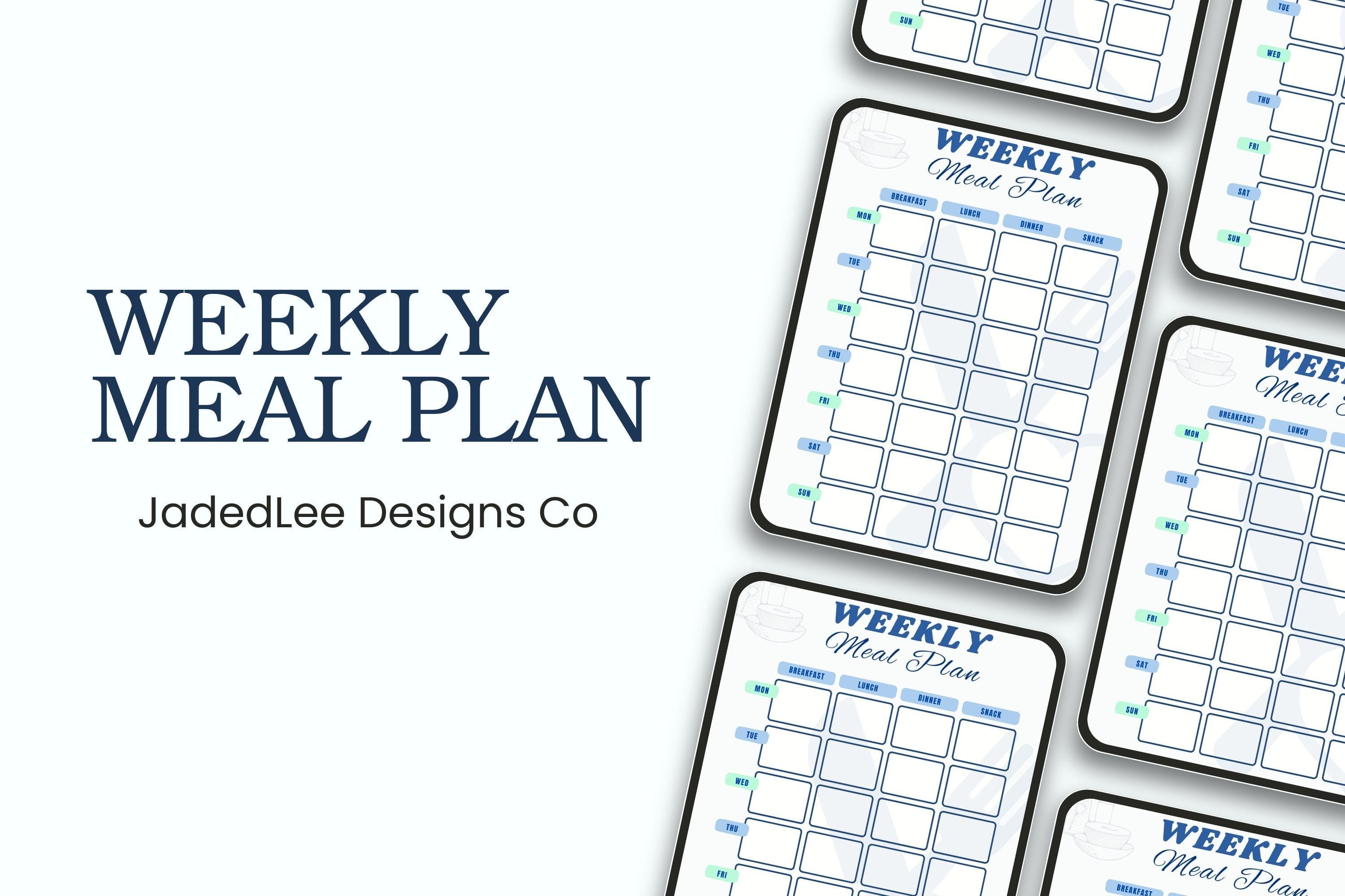 Weekly Meal Planner Printable PDF – Digital Meal Plan, Food Tracker ...