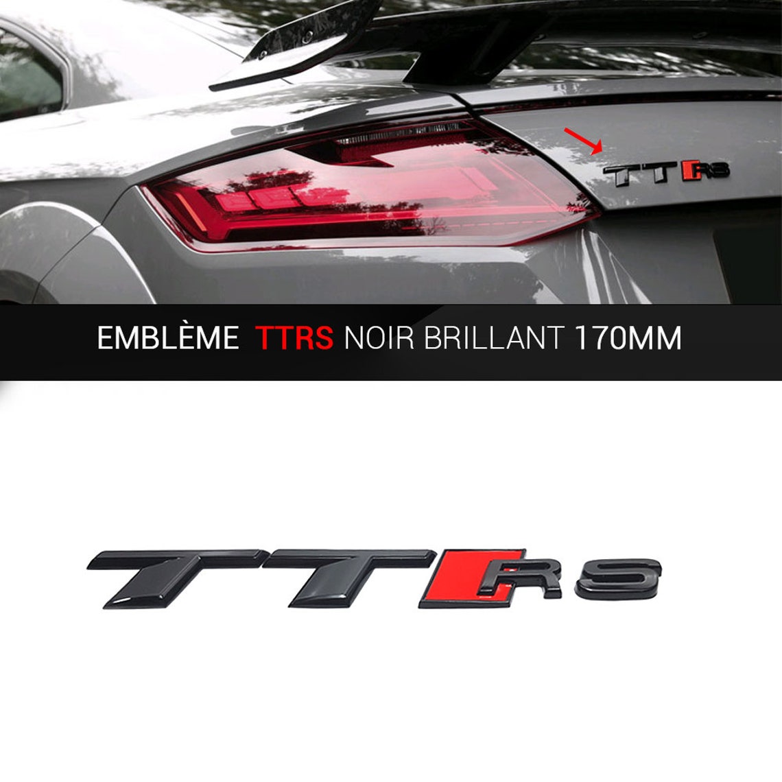 Emblem Logo TTRS Rear Trunk Glossy Black 170x25 MM for Audi TT - Etsy