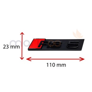 RS5 Front Grille Emblem Logo Glossy Black 110x23mm for Audi A5 S5 RS5 ...
