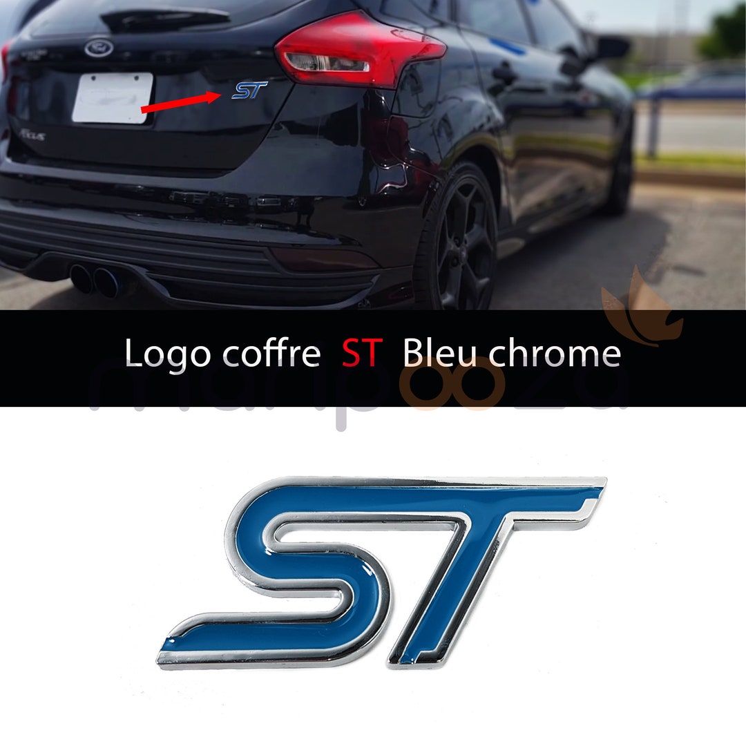 Logo Rear Trunk Emblem ST Racing Blue Chrome 80mm - Etsy