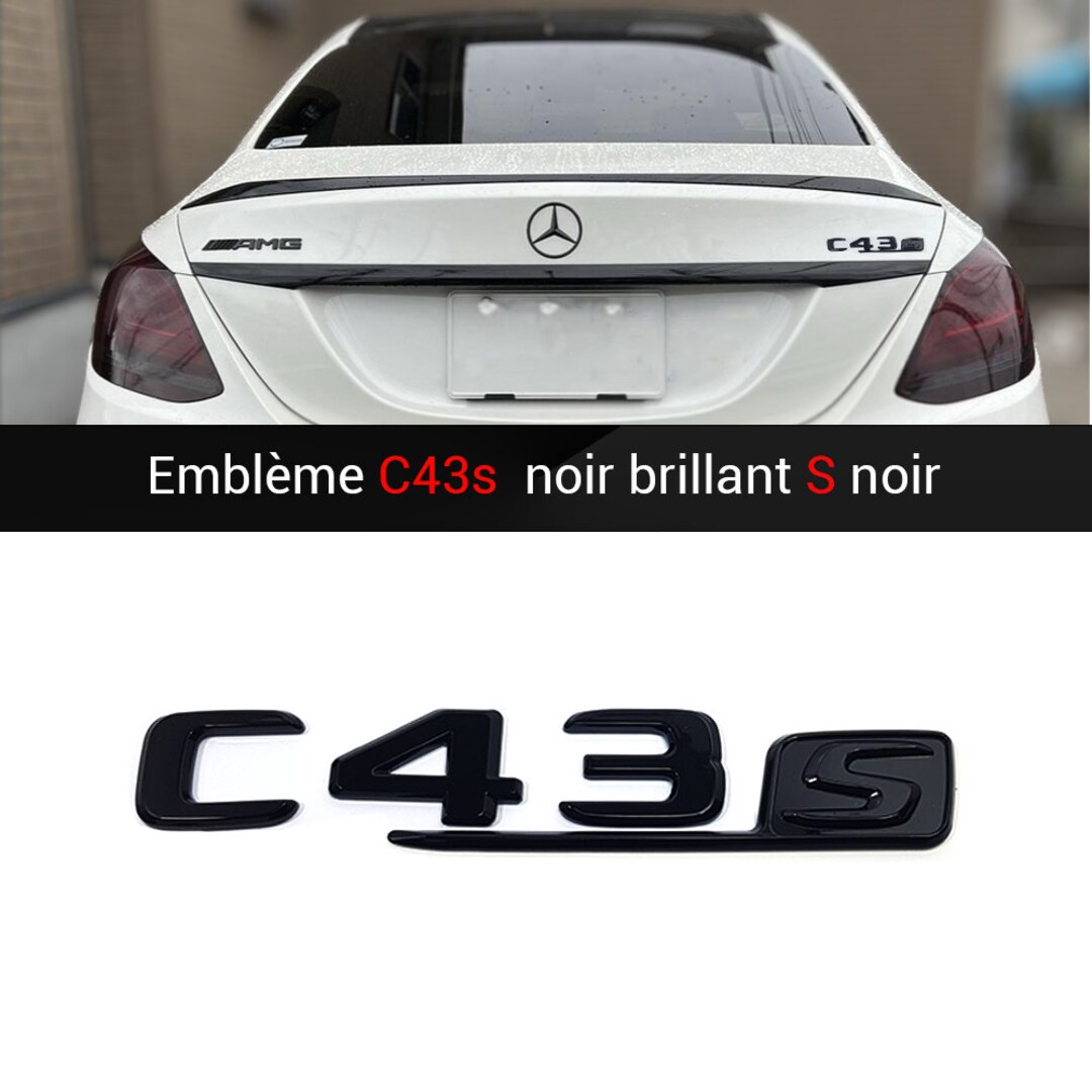 Emblem Logo Rear C43s Glossy Black S Black 140mm for Mercedes - Etsy