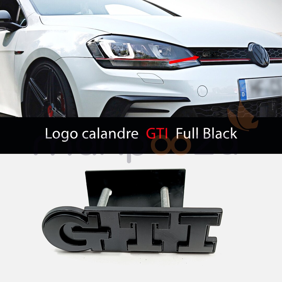 Emblem Logo Front Grille GTI Full Black 90mm for V.VV Golf Polo - Etsy