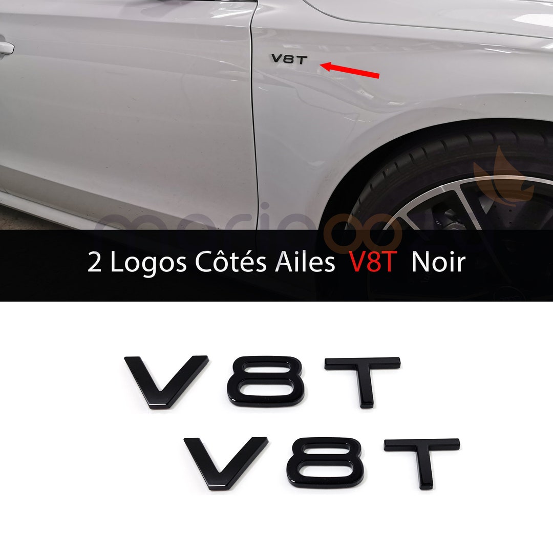 2x Glossy Black V8T Door Wings Logo Emblems 85x18 MM for Audi - Etsy