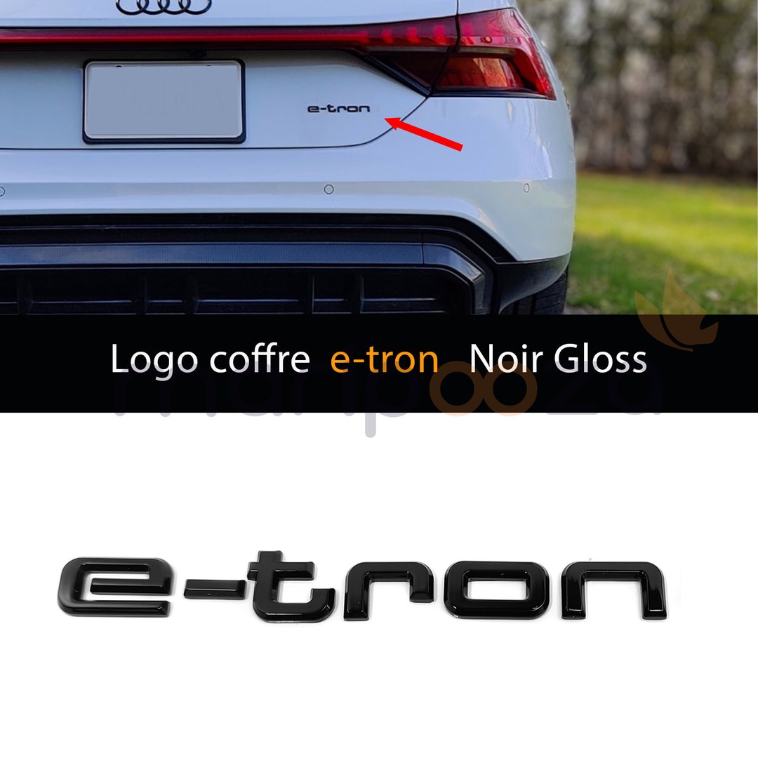 E-tron Logo Emblem Rear Trunk for Audi Glossy Black 120x12 MM - Etsy
