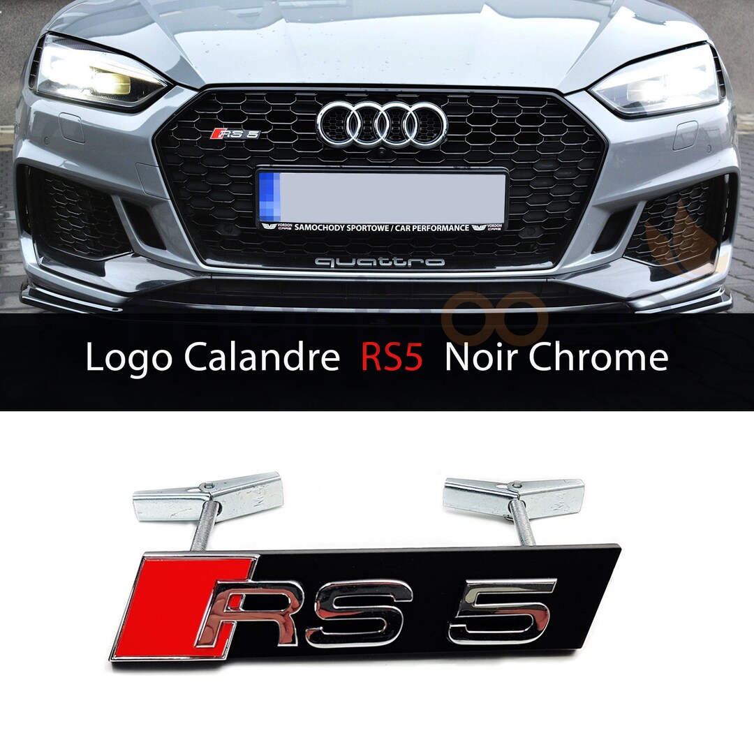 RS5 Front Grille Emblem Logo Black Chrome 110x23mm for Audi A5 - Etsy