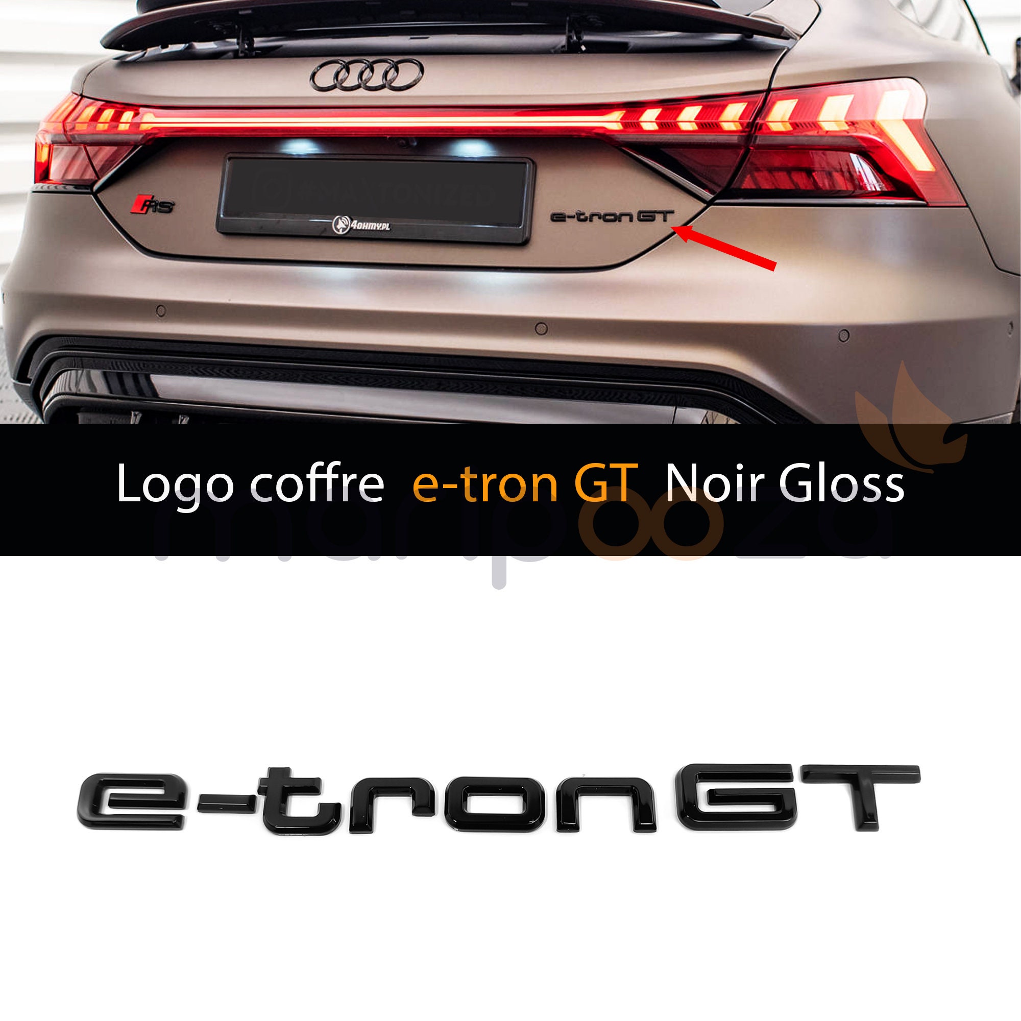 E-tron GT Logo Emblem Rear Trunk for Audi Glossy Black 185x15 - Etsy ...