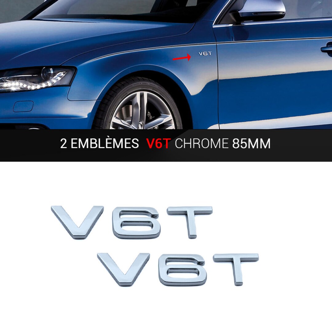 2x Emblèmes logo V6T ailes portes gris chrome 85x18 MM pour Audi - Etsy ...