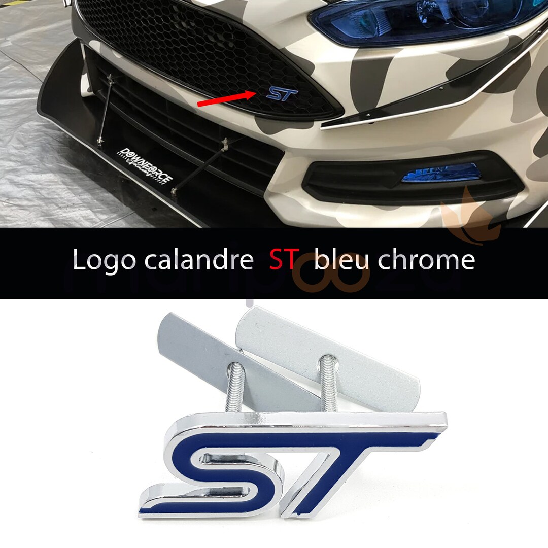 Logo Emblem Grille ST Racing Blue Chrome 80mm - Etsy