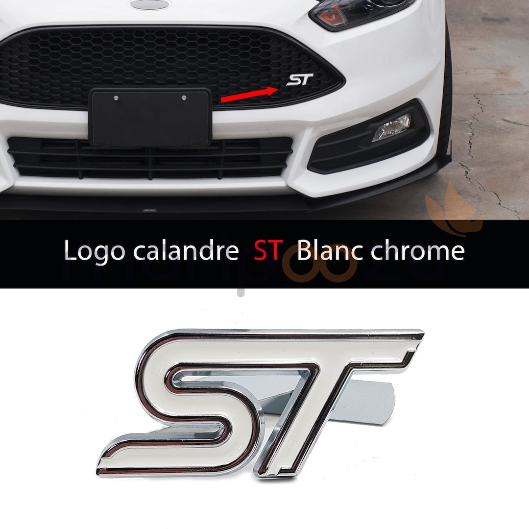 Logo Emblem Grille ST Racing White Chrome 80mm - Etsy