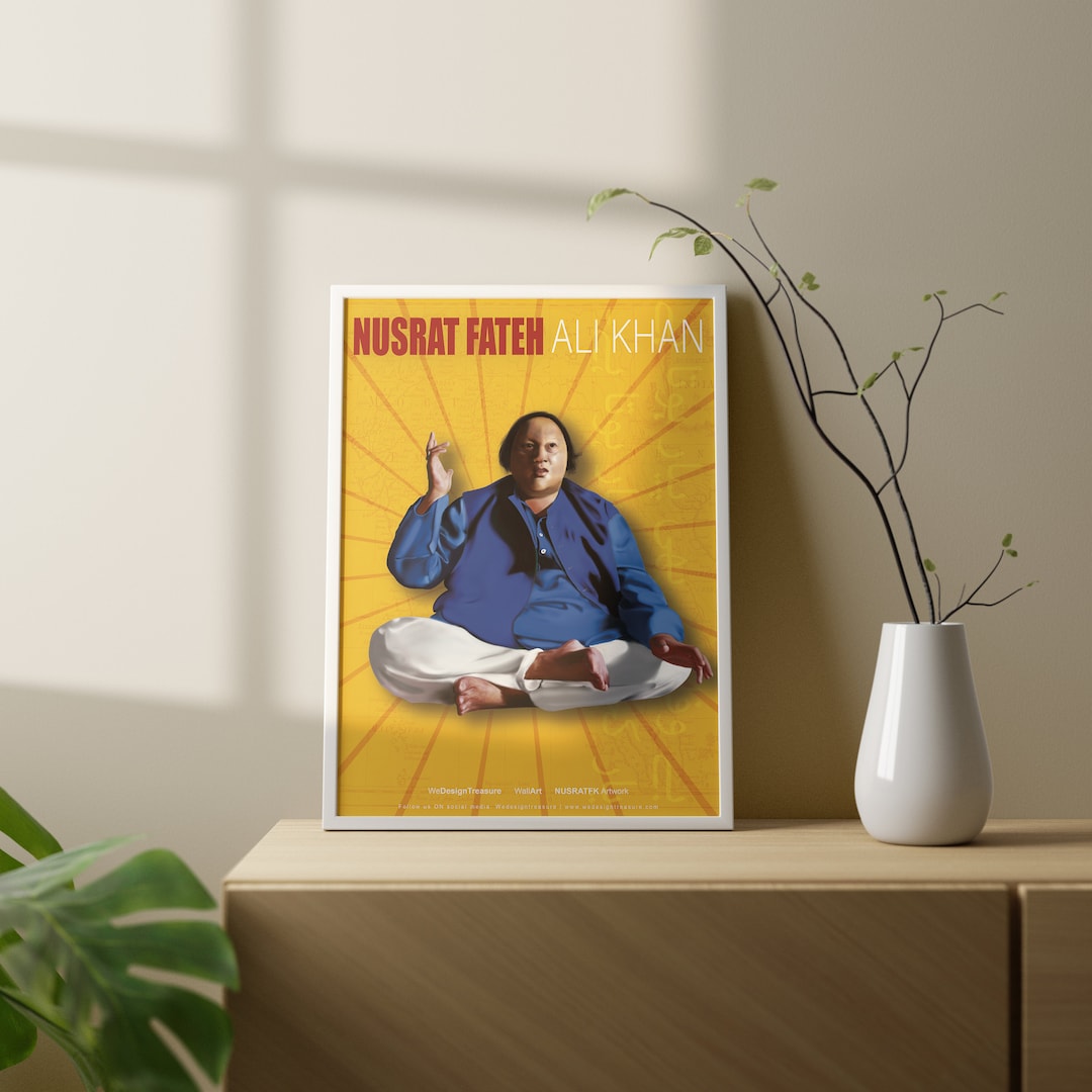 Nusrat Fateh Ali Khan Poster Pakistani Wall Art Classic Music Poster ...