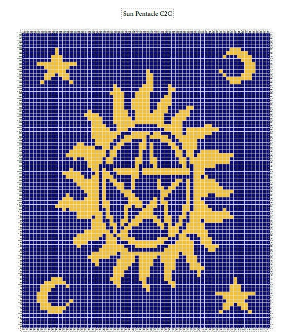 Sun Pentacle C2C Crochet Pattern - Etsy