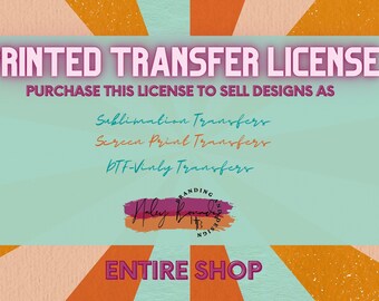 Printed Transfer License - Etsy