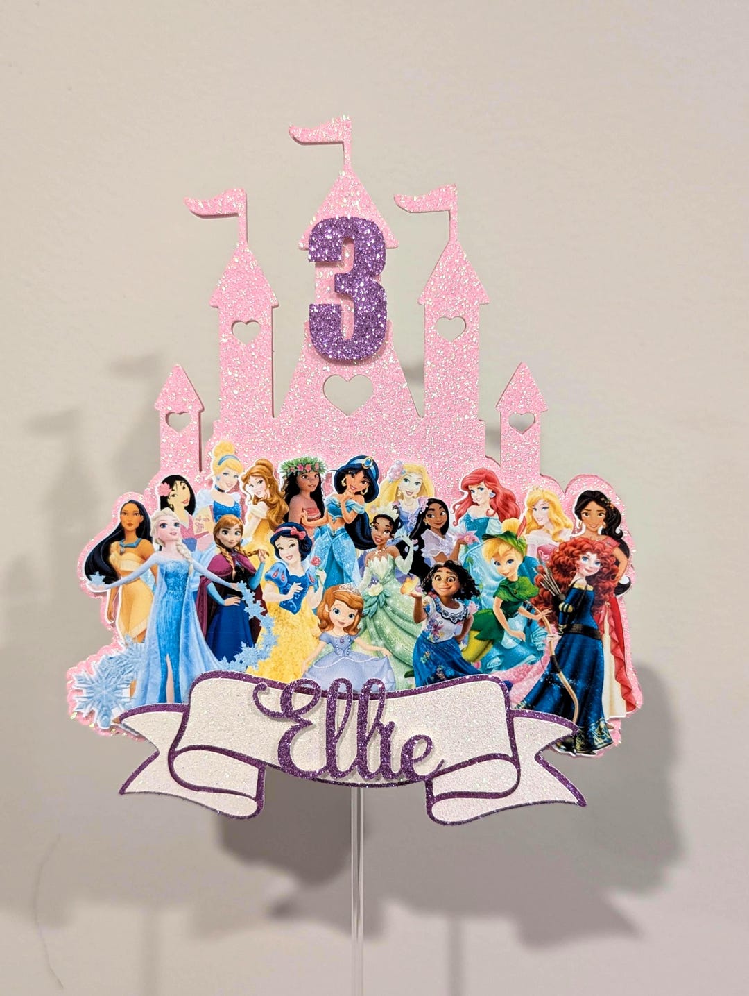 Personalised 3D Disney Princesses Cake Topper, Custom Castle Topper ...