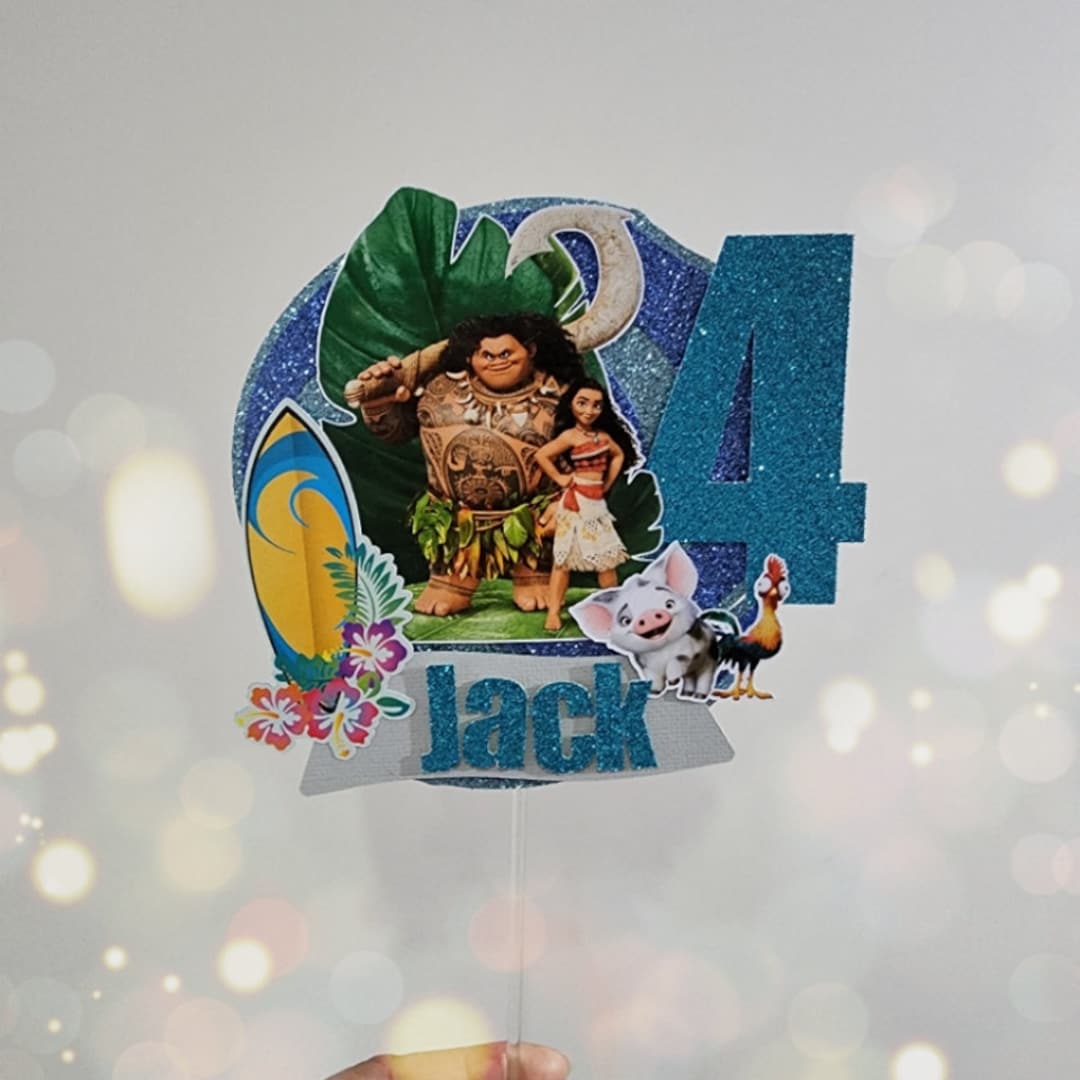 Moana Inspired Cake Topper/one Birthday/first Birthday/maui Cake Topper ...