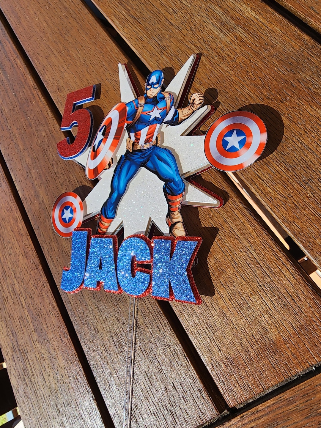3D Captain America Cake Topper: Avengers Birthday Party Decoration - Etsy