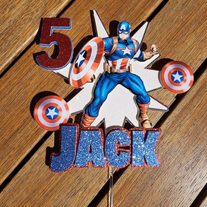 Captain America Inspired Cake Topper, Avengers Inspired Cake Topper ...