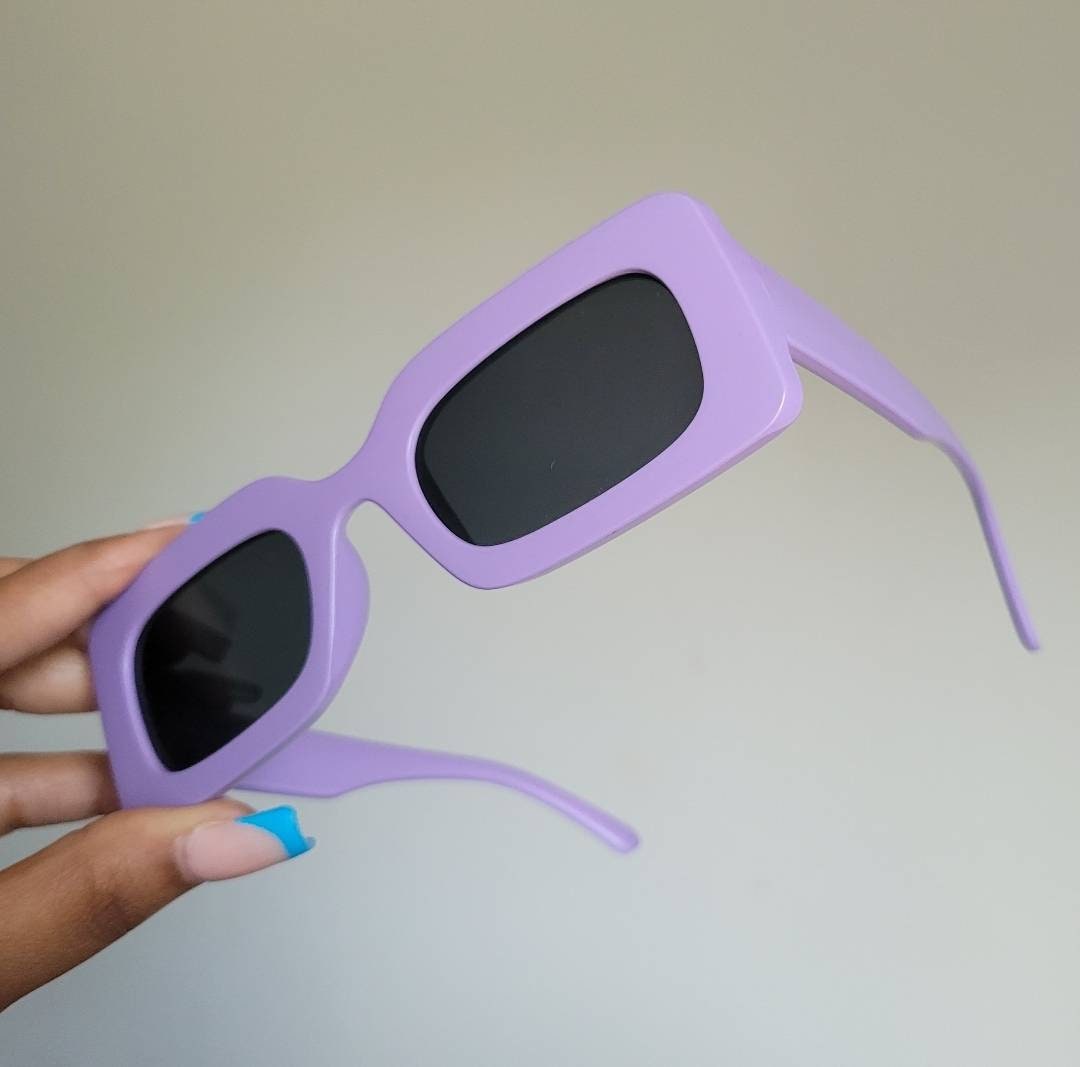 Unisex Boho Sunglasses Lilac Sunglasses Rectangular - Etsy