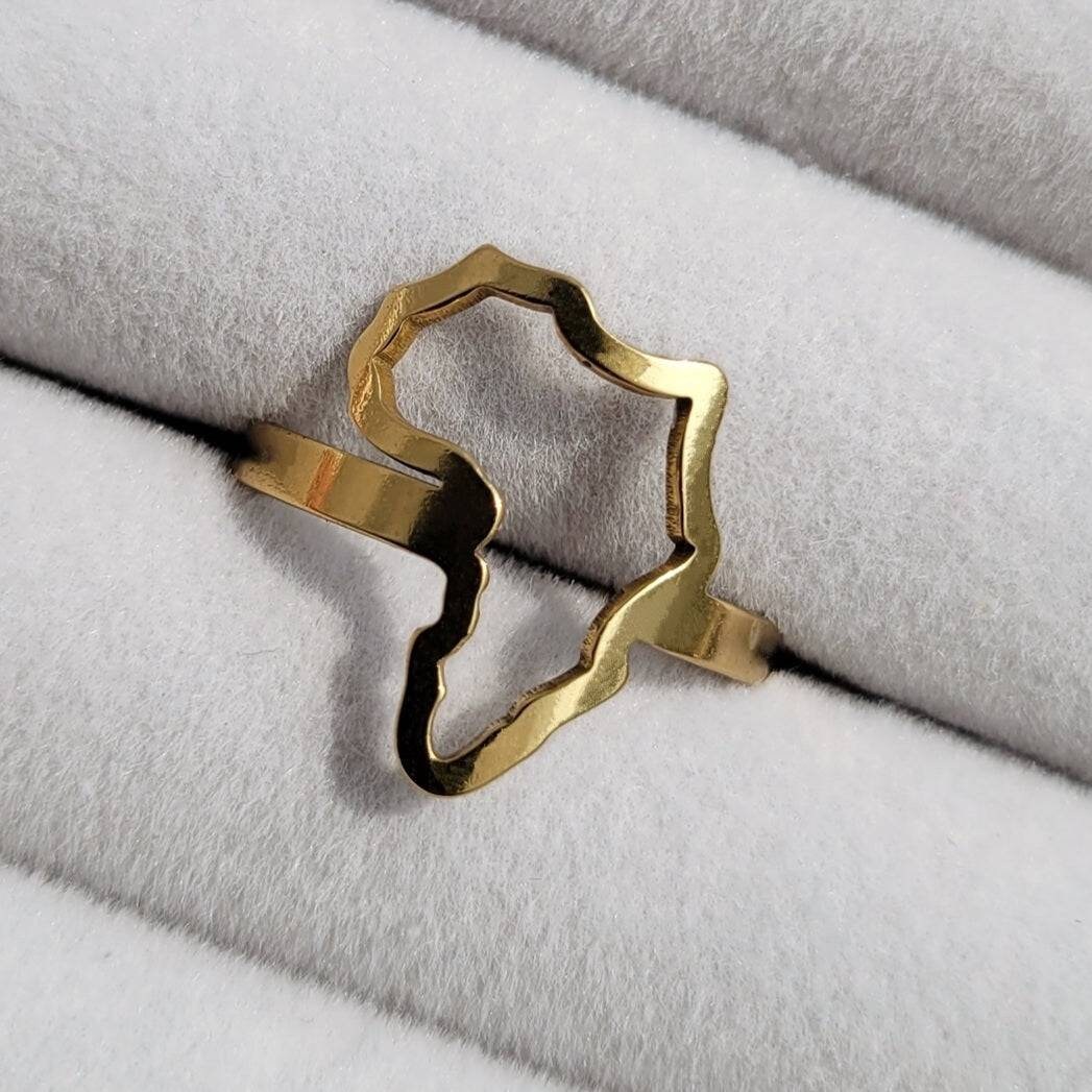 Africa Outline Ring, Africa Ring - Etsy