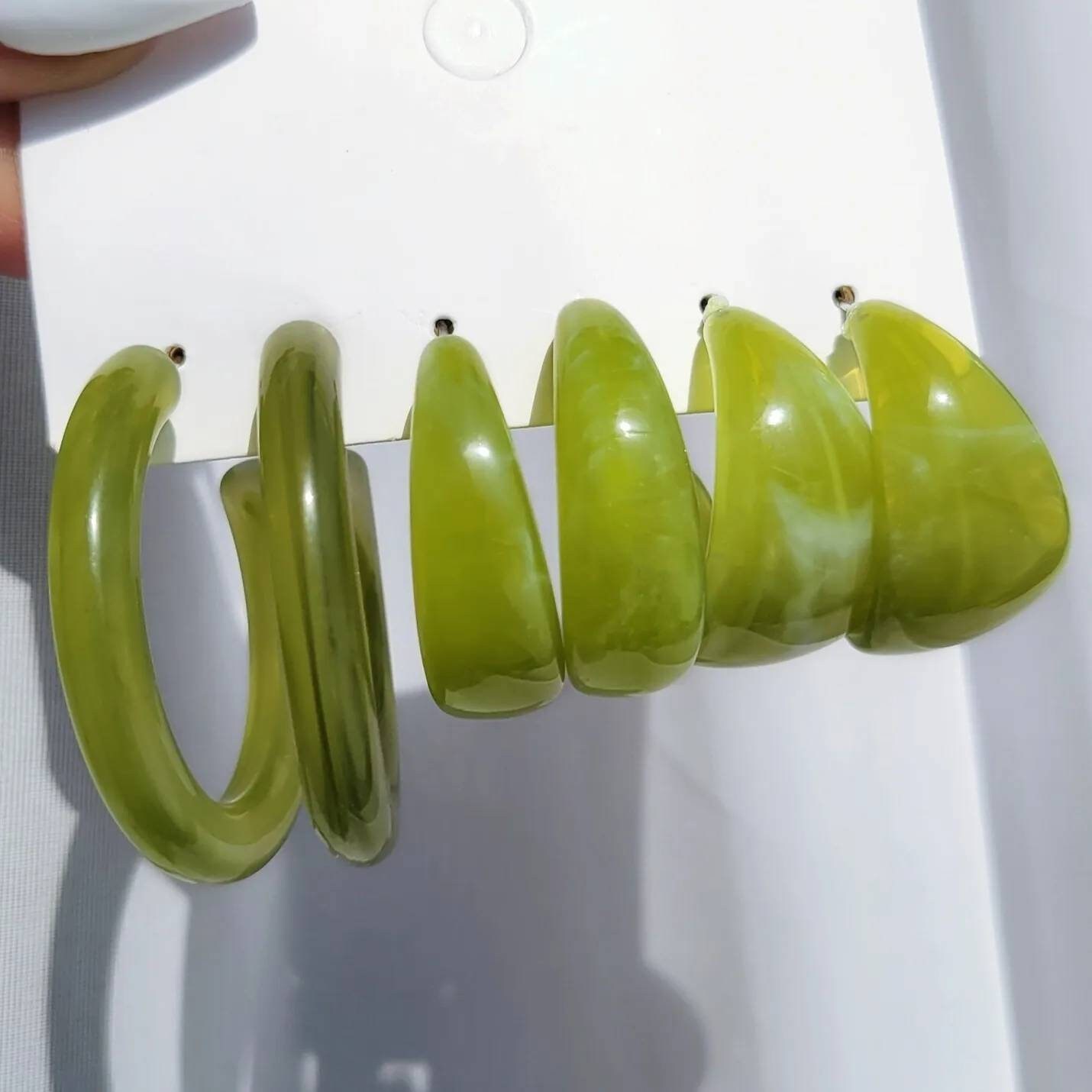 Women's Acrylic Hoop Earrings Minimalist Hoop Earrings - Etsy