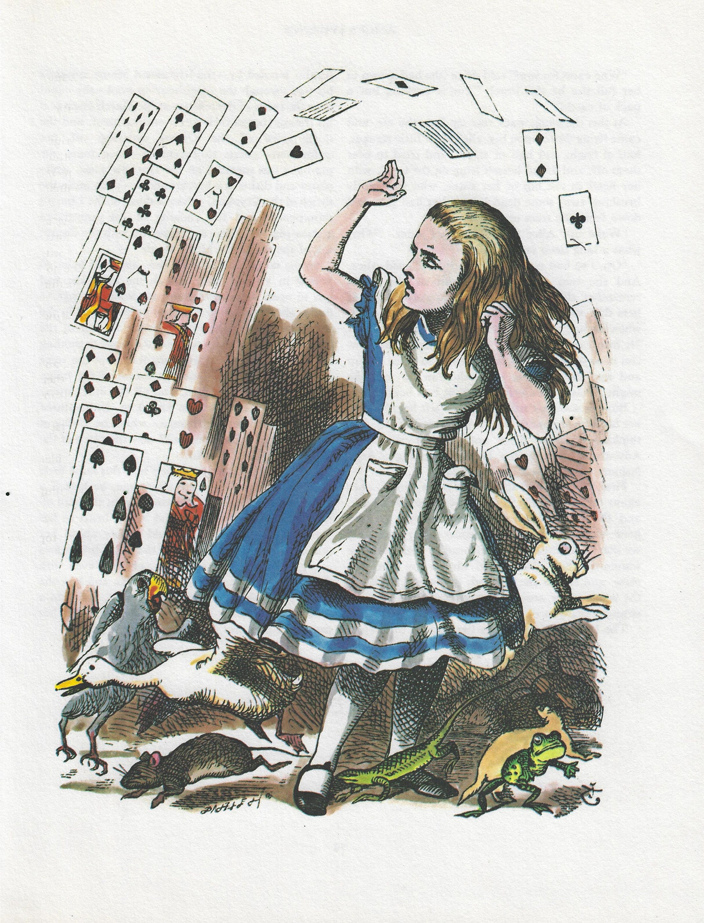 Alice In Wonderland Falling Drawing