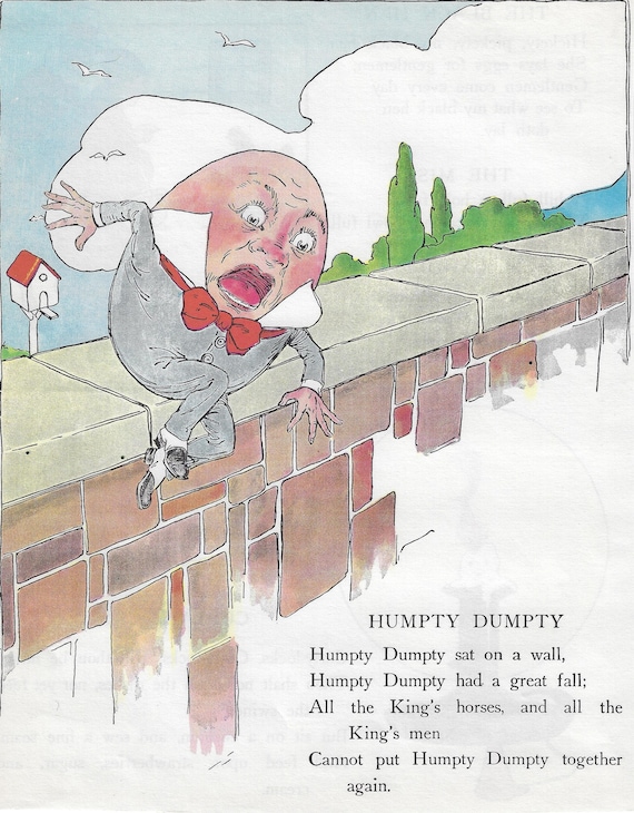 Humpty Dumpty Nursery Rhyme Poster
