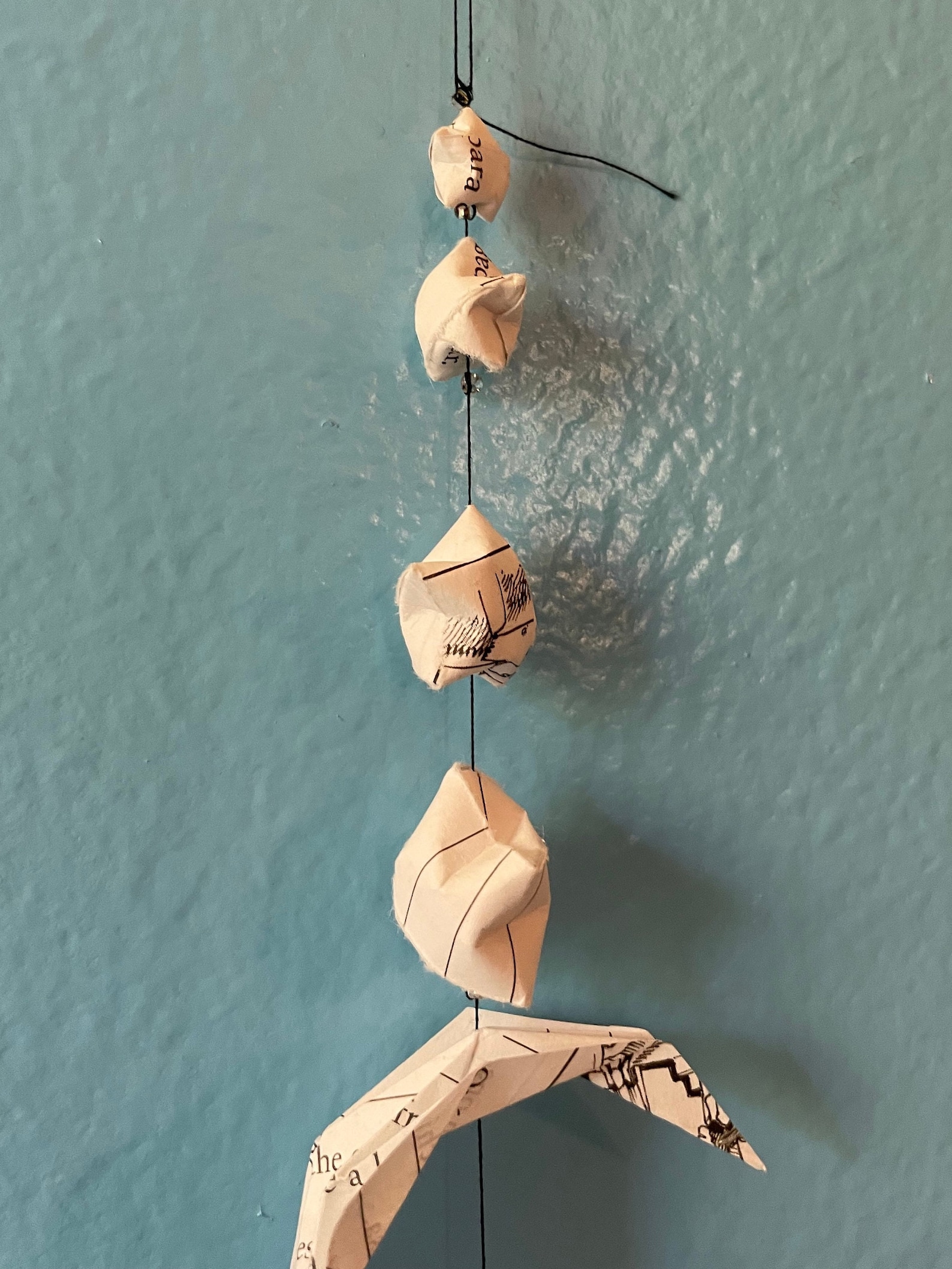 Origami Hanging Mobile With Blue Tassel - Etsy