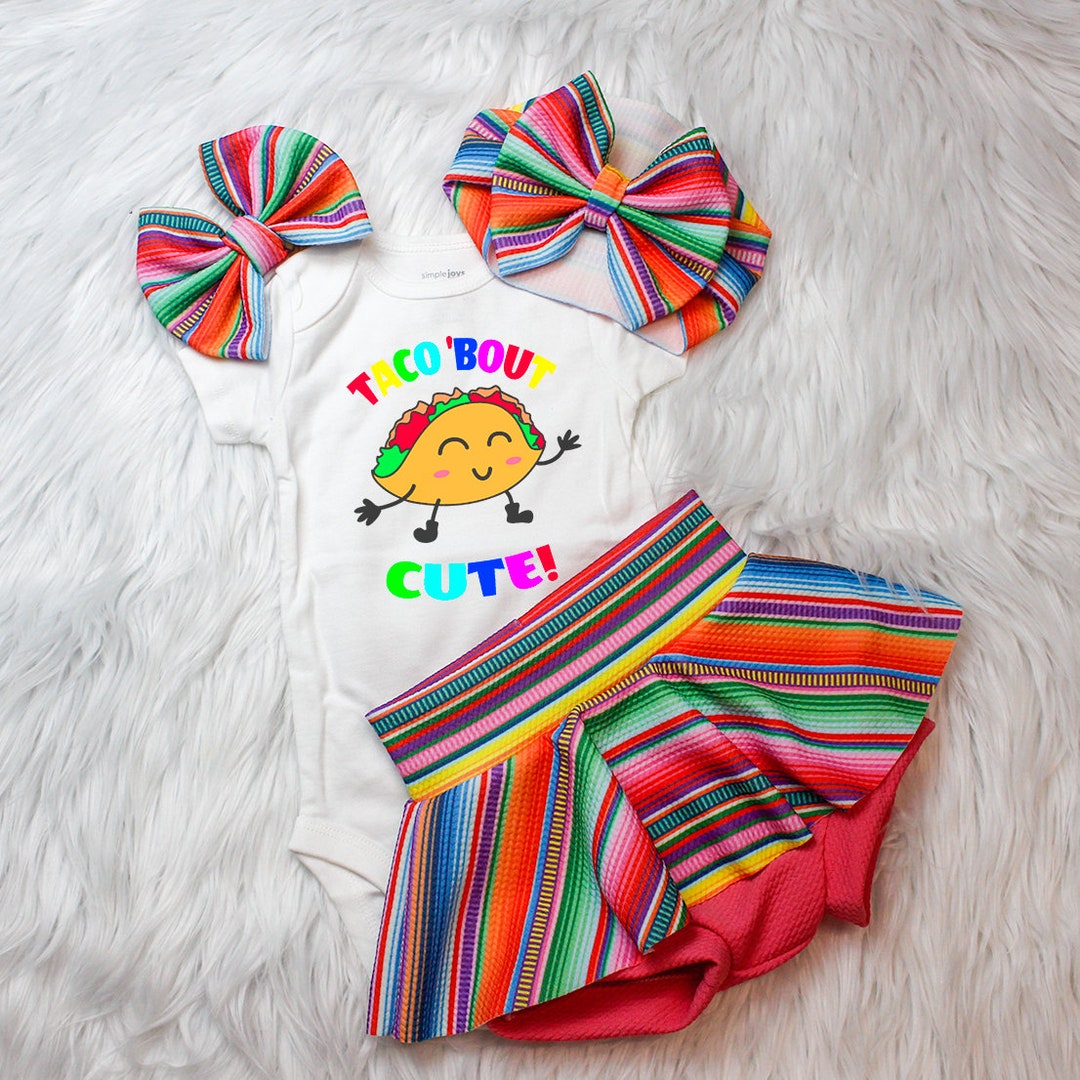 Taco 'bout Cute Baby Shirt, Serape Skirted Bummies, Rainbow Diaper ...