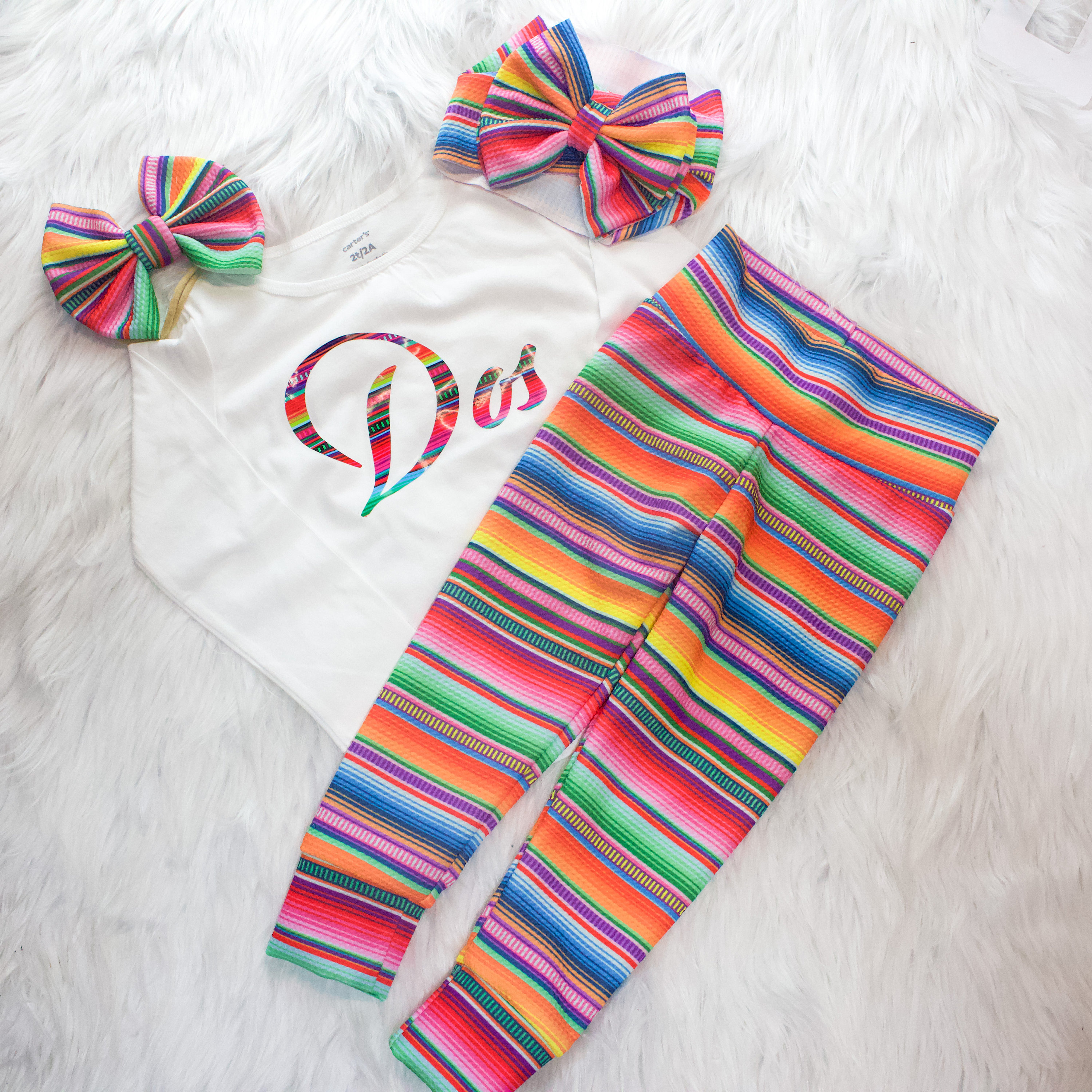 Serape Pants and Bows Rainbow Leggings and Head Wrap Mexican - Etsy