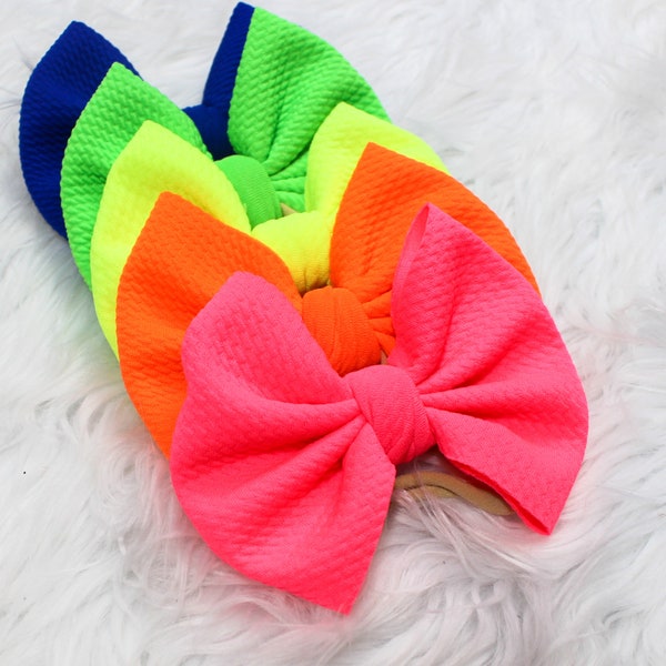 Neon Yellow Bow - Etsy