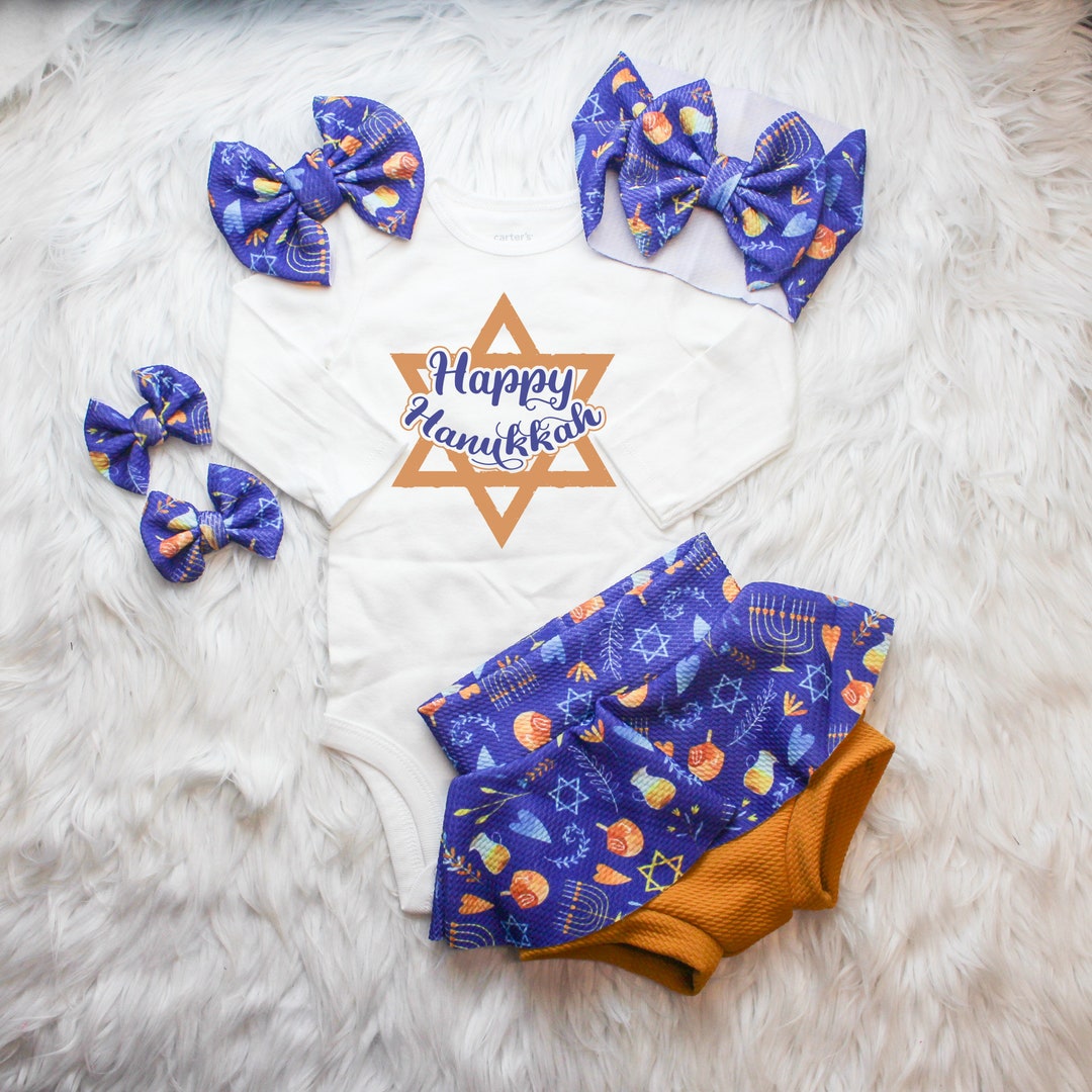Hanukkah Baby Skirted Bummy My First Chanukah Pants Hanukkah - Etsy