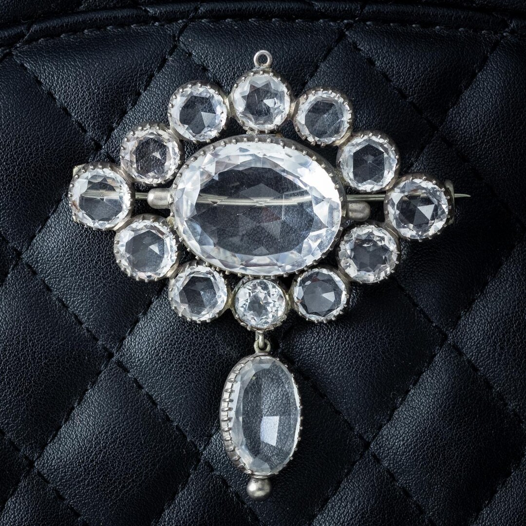 Antique Victorian Rock Crystal Brooch Silver - Etsy