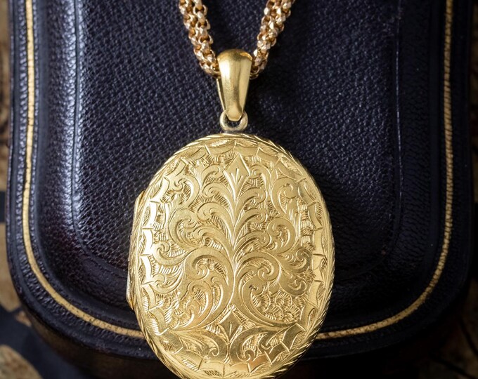 Antique Victorian Locket and Guard Chain Pinchbeck Gold Gilt - Etsy