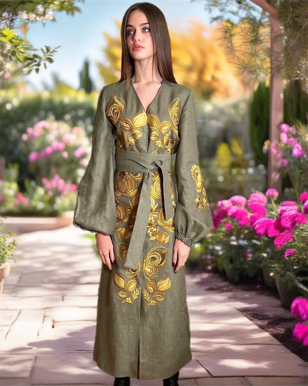 Linen Maxi Dres, Linen Dress, Wedding Dress, Elegant Dress, Linen ...