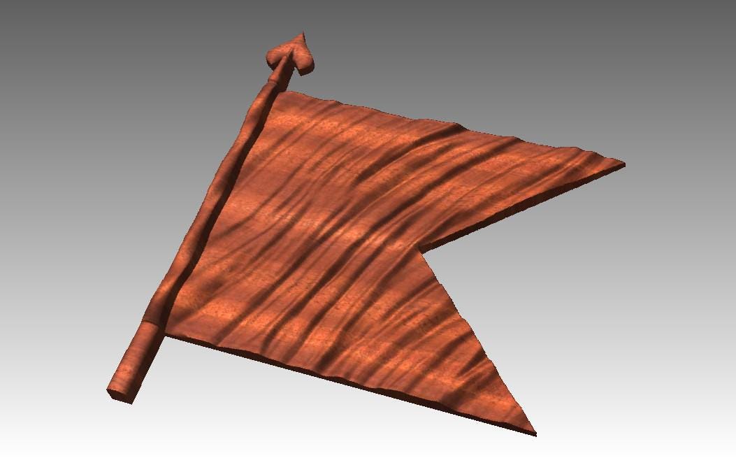 Wavy Military Guidon Flag STL for 3d Printing or CNC Woodwork, Platoon ...