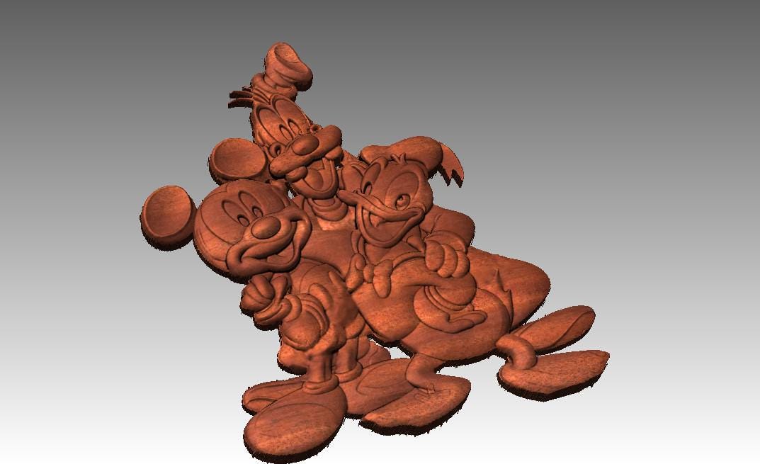 Mickey and Friends, Donald Duck, Goofy, Disney, Vectric CNC Digital ...
