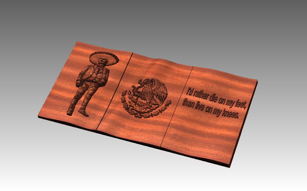 Emiliano Zapata Mexico Flag CNC 3D File (digital Download) - Etsy
