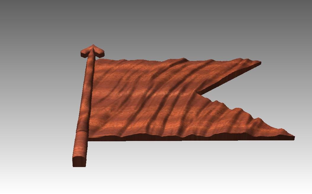 Wavy Military Guidon Flag STL for 3d Printing or CNC Woodwork, Platoon ...