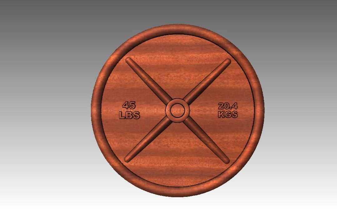 45 Lbs Weight Plate CNC Plaque: 3D Carve File (digital) - Etsy