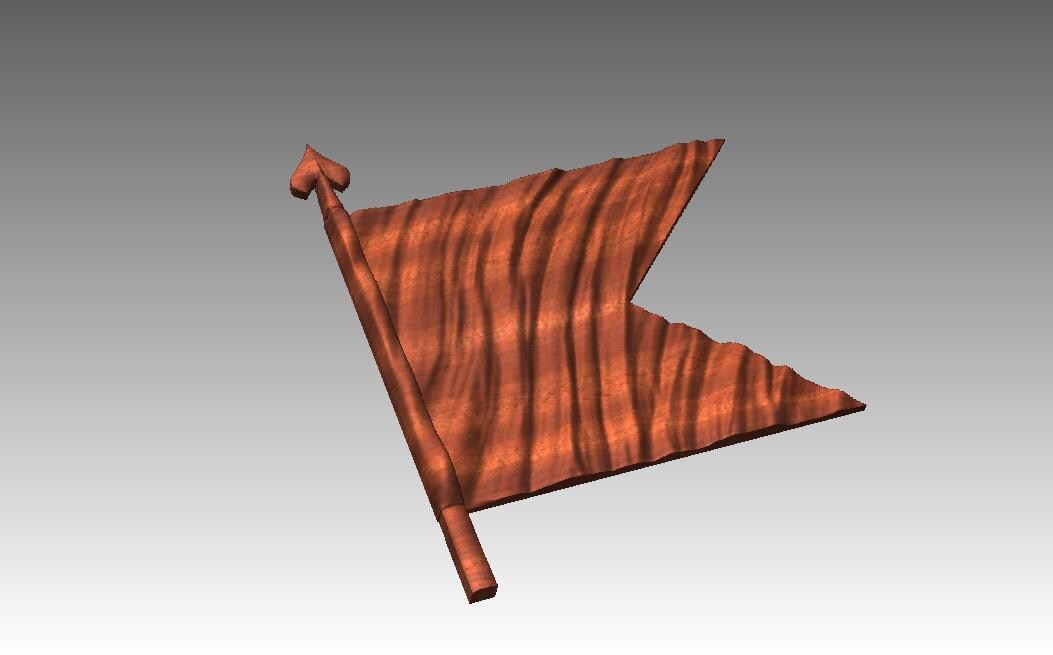 Wavy Military Guidon Flag STL for 3d Printing or CNC Woodwork, Platoon ...