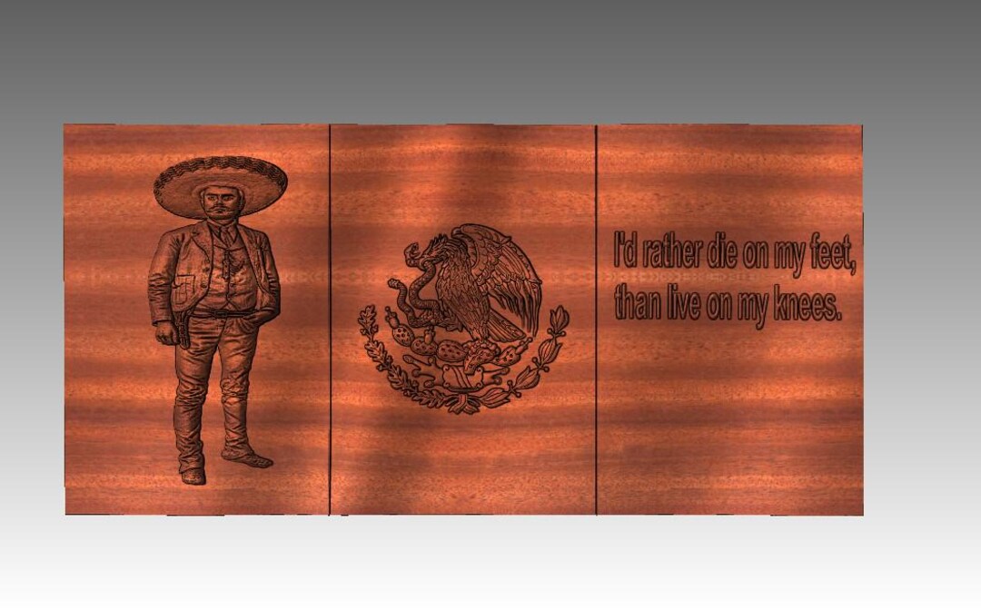 Emiliano Zapata Mexico Flag CNC 3D File (digital Download) - Etsy