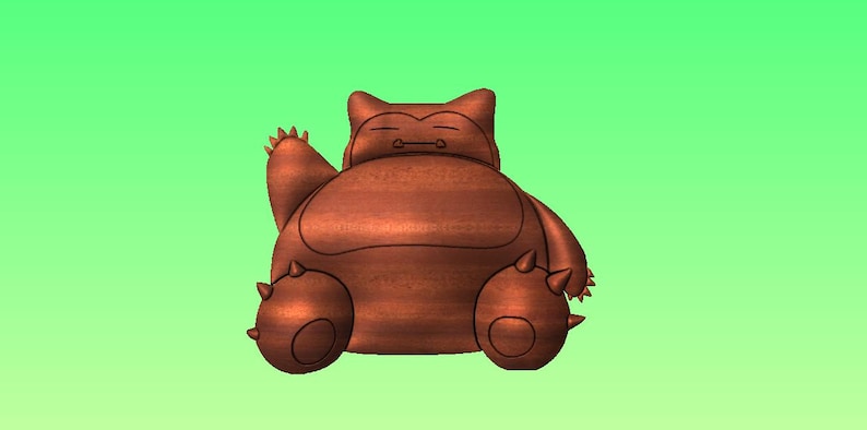 Snorlax 3d Relief Digital File, Pokemon, Sleephead, Snorlax, Digital ...