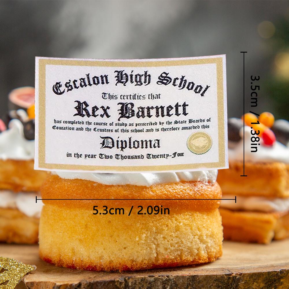 Personalized Edible Graduation Diplomas Cupcake Toppers Graduation ...