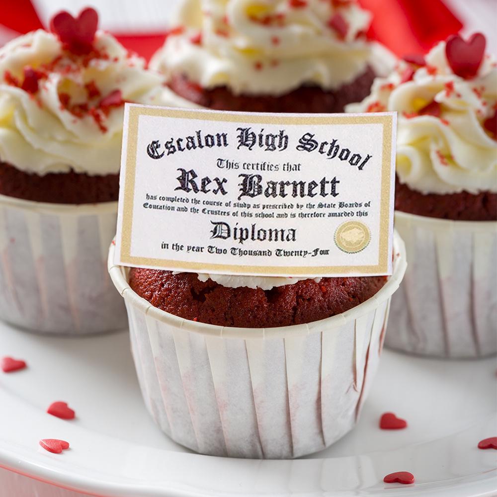 Personalized Edible Graduation Diplomas Cupcake Toppers Graduation ...