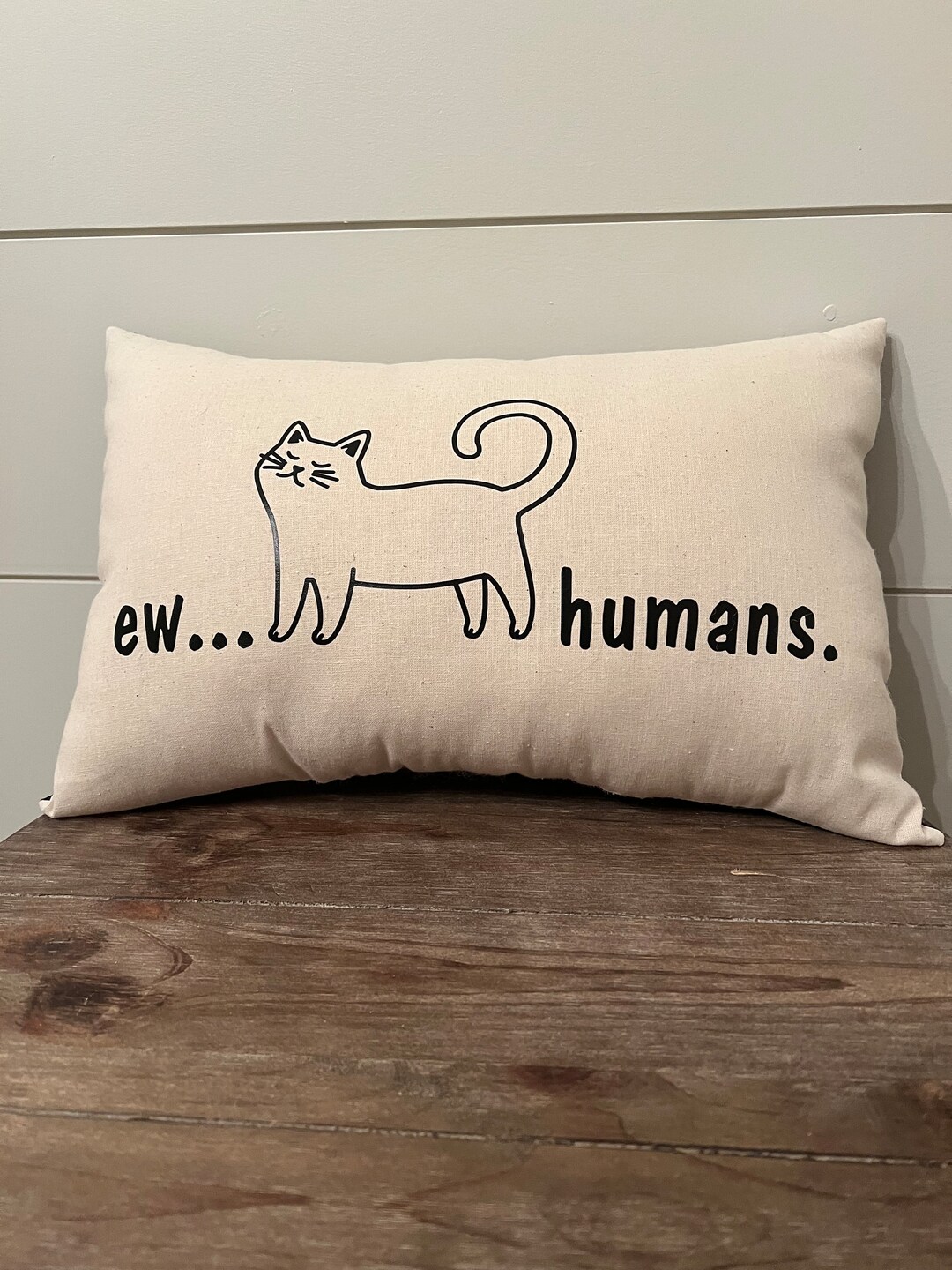Cat Pillow With Cat and Ew Humans; Cat Decor; Kitty Pillow - Etsy