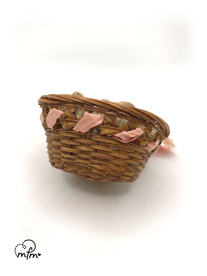 Spun Cotton Baby Mouse Basket Fiber Art Mice Sculpture Spring Decor ...