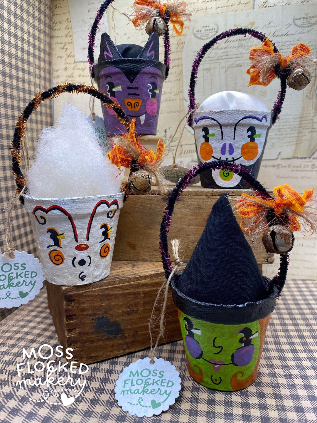 Halloween Peat Pots, Witch, Bat, Skull, Ghost, Vintage Halloween, Cute ...